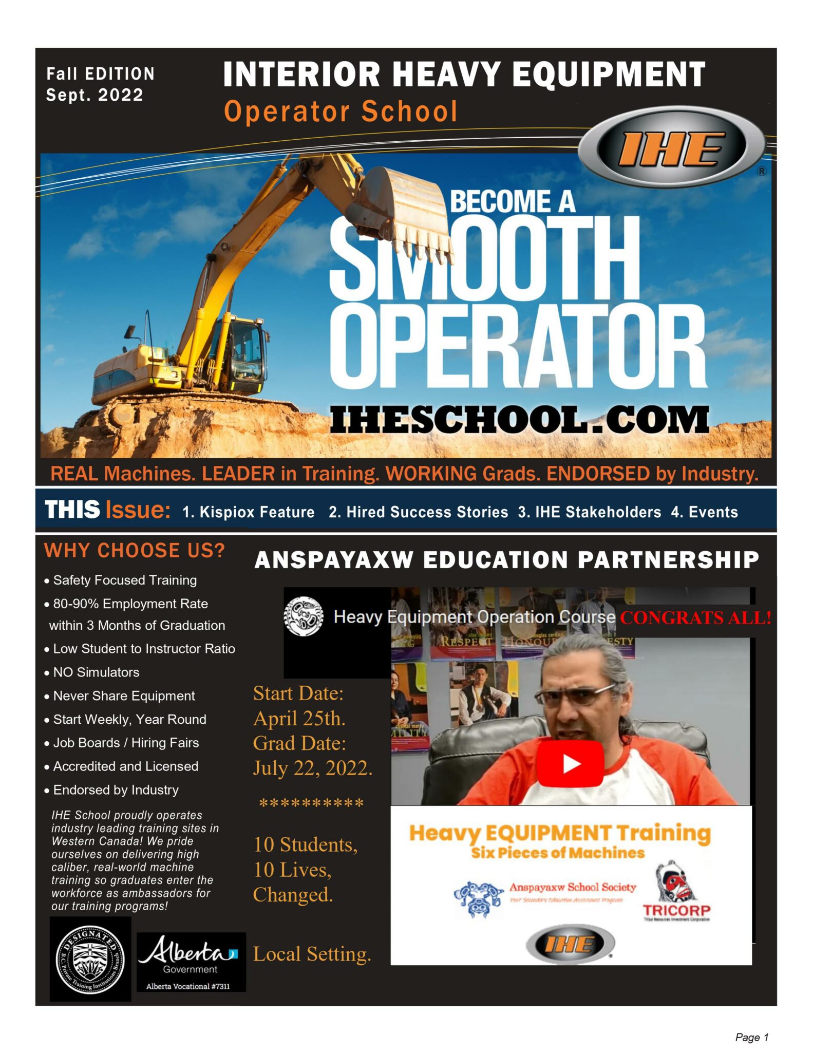 Welcome to Interior Heavy Equipment School